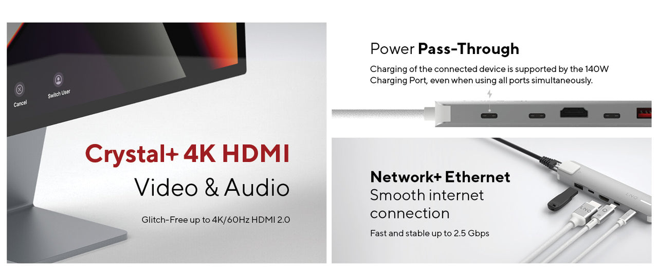 LINQ 6in1 PRO USB-C Multiport Hub 140W – LINQ | Seamless Technology